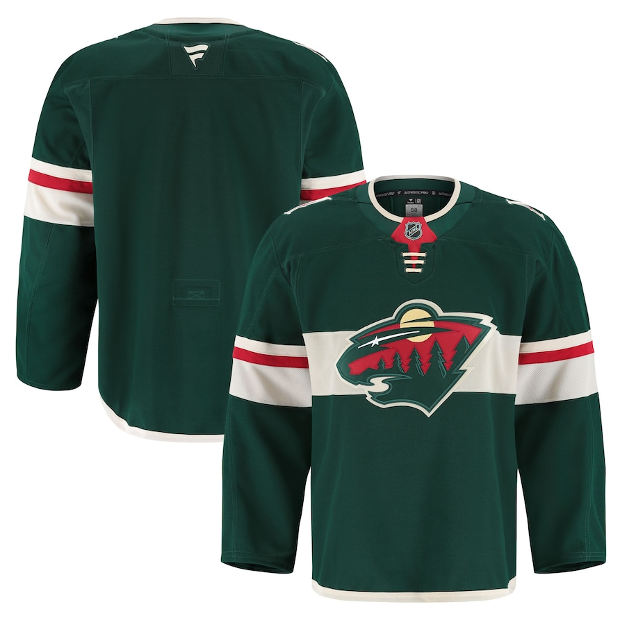 ANY NAME AND NUMBER MINNESOTA WILD HOME FANATICS AUTHENTIC PRO GAME NH